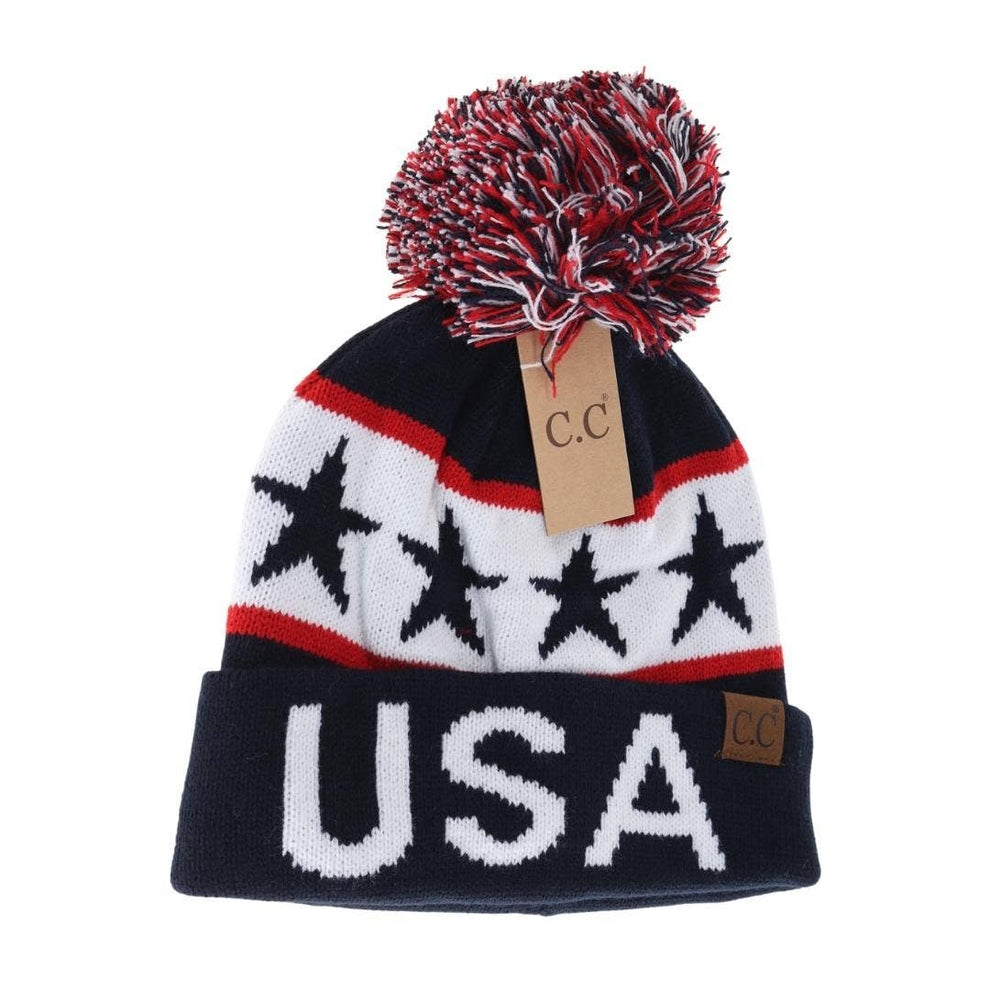 C.C USA Knit Pom Beanie – Duncan Gift Shop