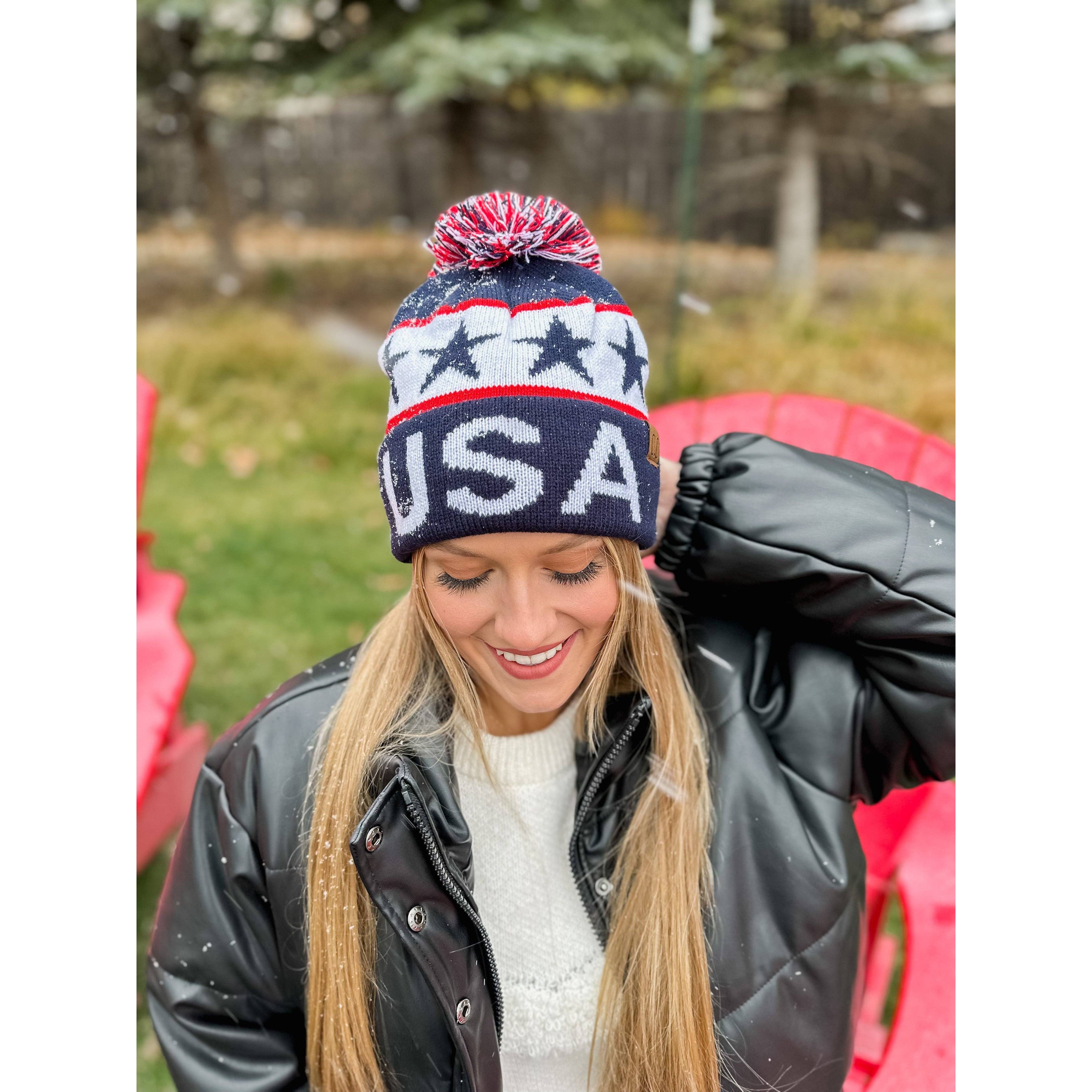 C.C USA Knit Pom Beanie – Duncan Gift Shop